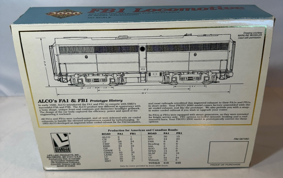 🚂 Limited Edition Proto2000 HO FB1 DC Powered w/ Athearn Gears RM ...