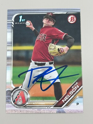 Ryne Nelson Signed 2019 Bowman Draft 1st Card #BD-147 COA Arizona ...