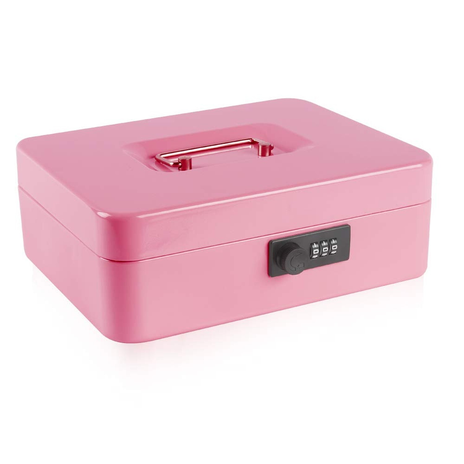 KYODOLED Safe Metal Cash/Money Box with Combination Lock, Money Tray ...