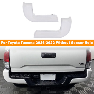 Rear Bumper End Cap WHITE W/O Sensor Hole Set Pair For Toyota Tacoma ...