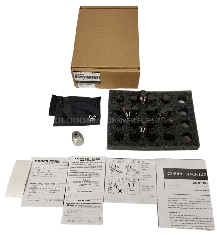 OEM Mazda Black Wheel Locks Key Adapter 16 Lug nuts 3 5 6 CX7 MX5 Rx7 ...