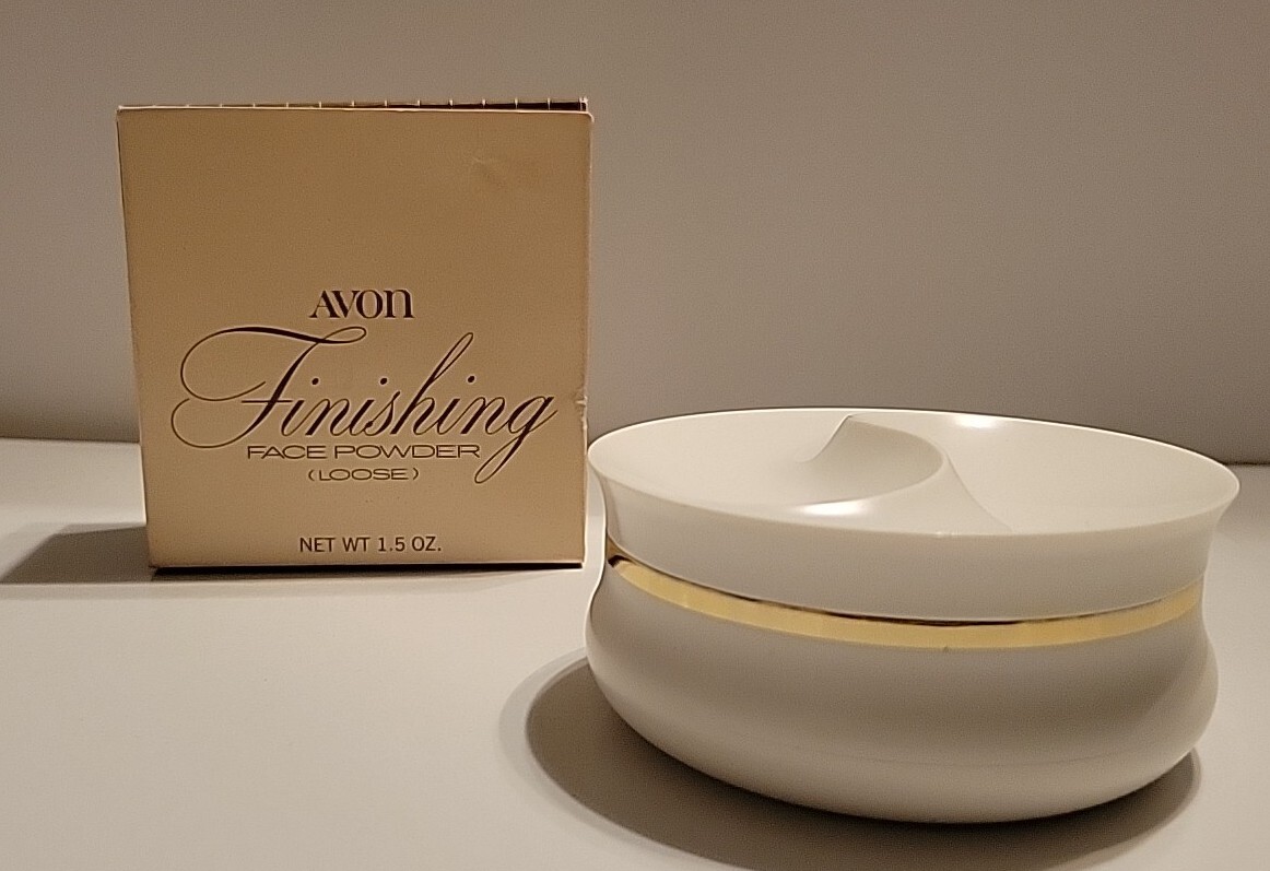 Vintage AVON FINISHING FACE POWDER RARE shade Translucent Swirl Case ...