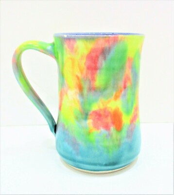 Avatar Pottery Multi-Color Pastel Drip Handmade Coffee Mug 2002 USA | eBay