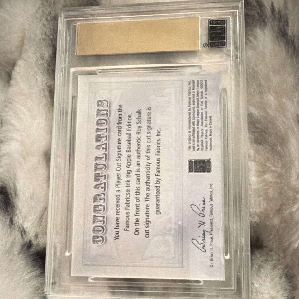 Famous Fabrics Ink Big Apple Baseball – Roy Schalk Cut Signature 1/1 ...
