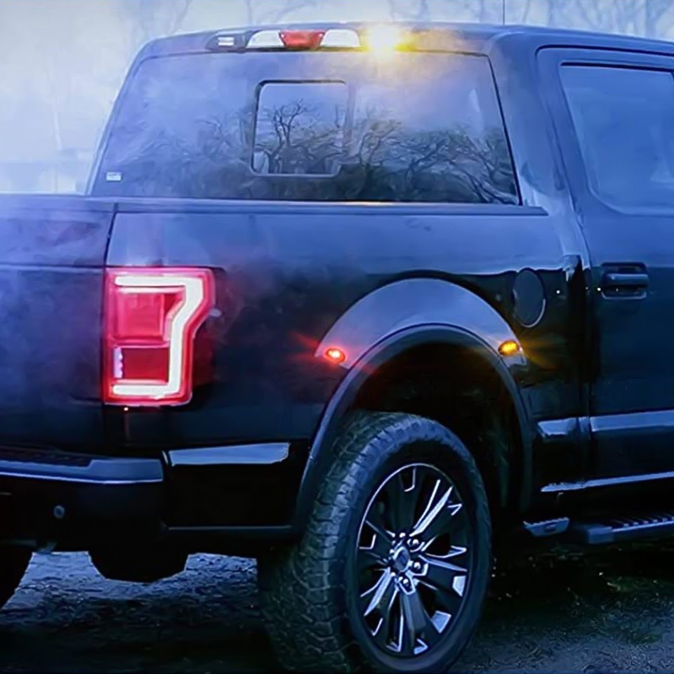 Fit 1999-2010 F350 SD Truck Red&Amber LED Bed Side Fender Lights Tail ...