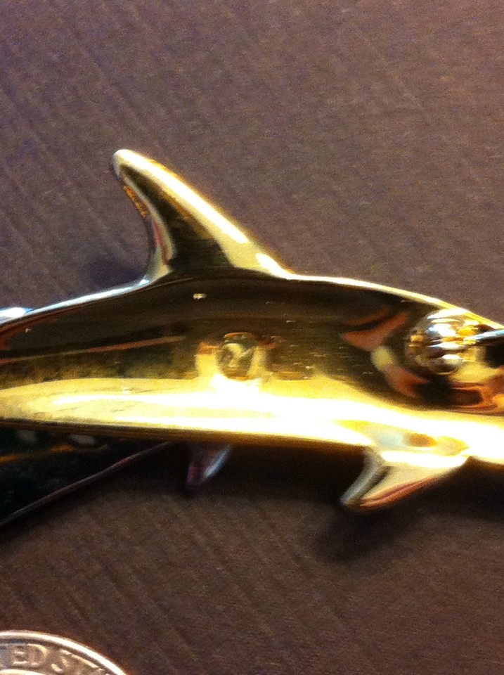 SWAROVSKI Swan Signed Crystal & Gold Plated Double Dolphin Brooch Pin ...
