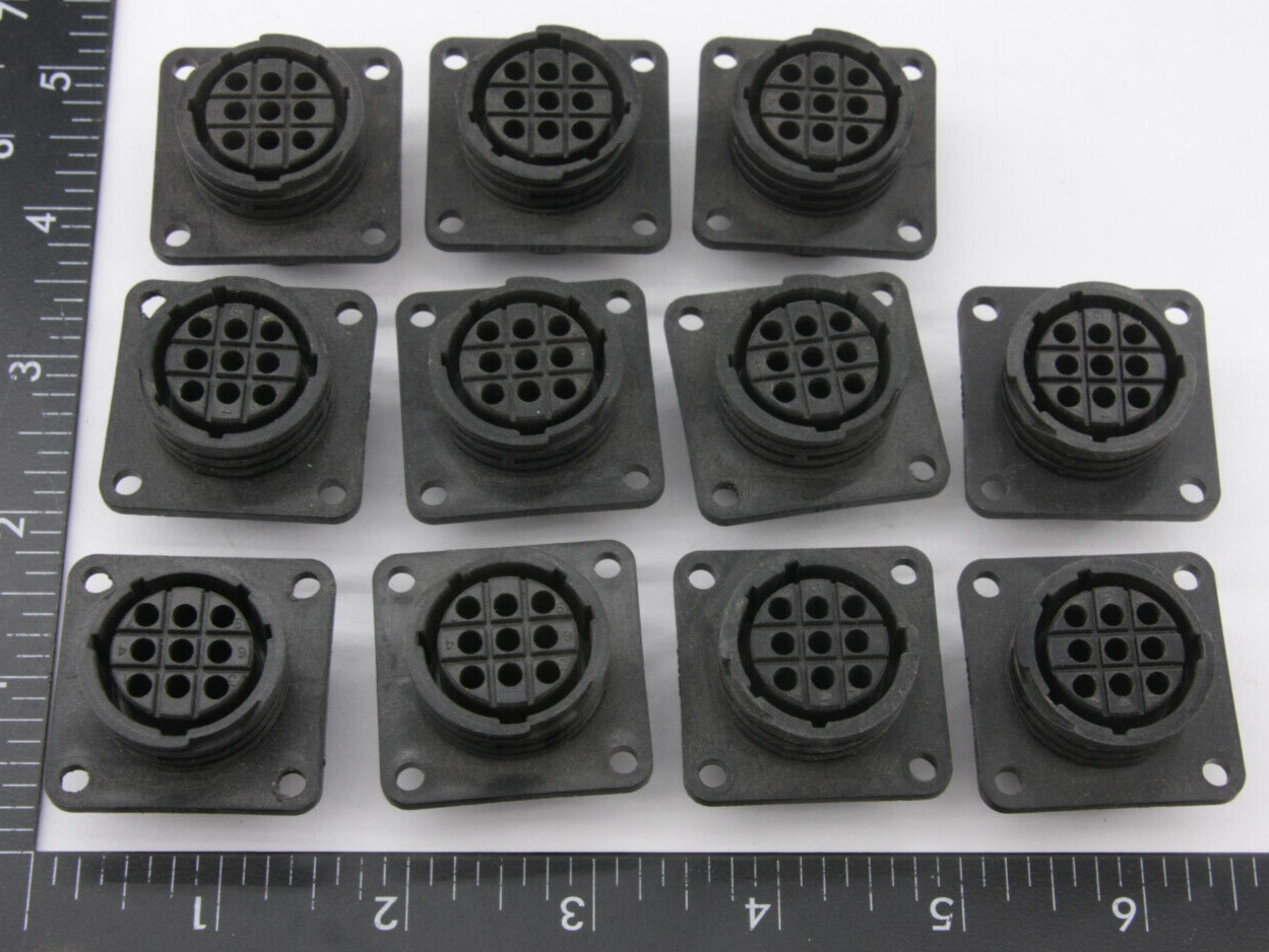 (11) TE 9-Pin Connector Housing #211769-1 Round Threaded Plastic - NEW ...