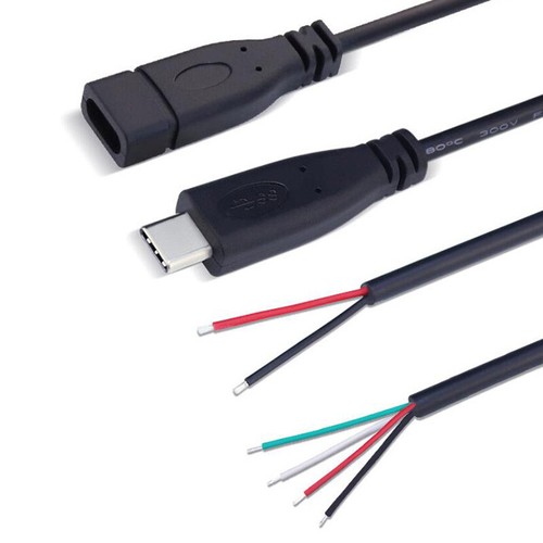 DIY USB 2.0 Type C Male female Connector 2pin/4pin Wire Cable for ...