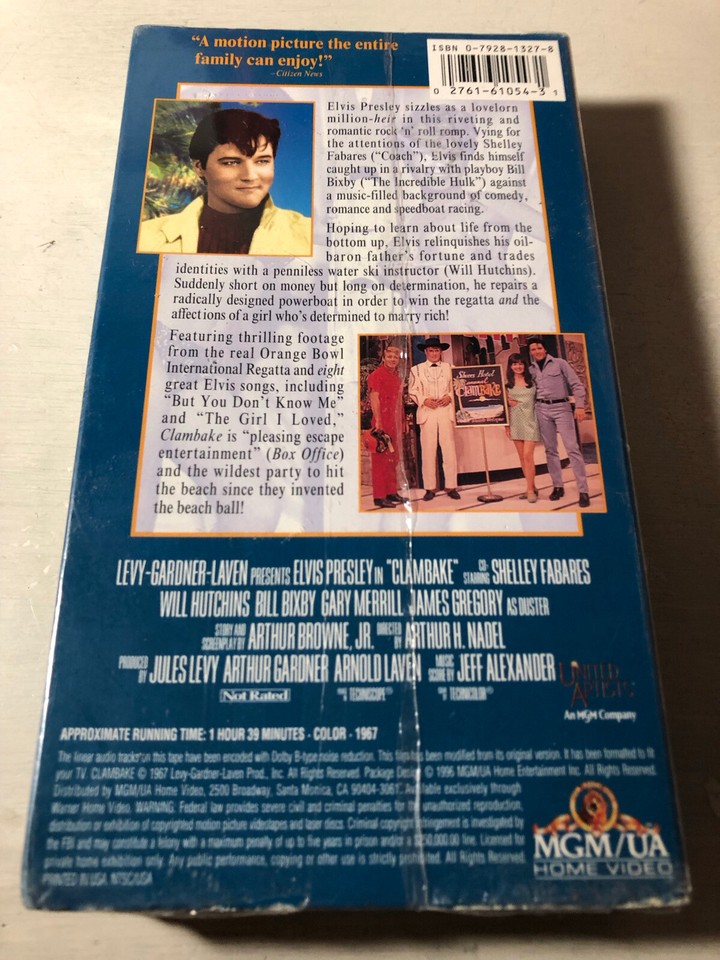 Clambake (1967) VHS NEW Comedy Musical Elvis Presley Shelley Fabares ...