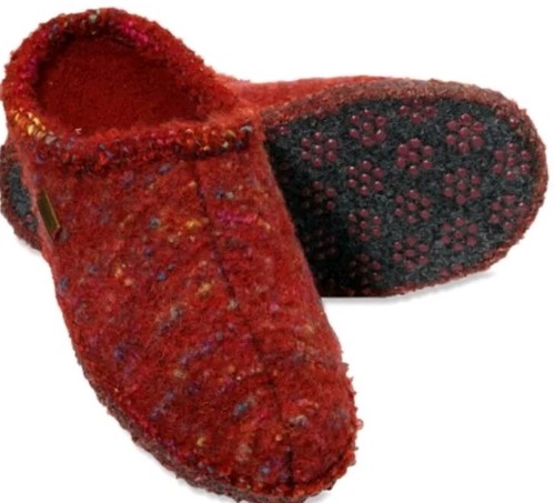 HAFLINGER Boiled WOOL Felt SLIPPERS Women 8 German Washed Machine ...