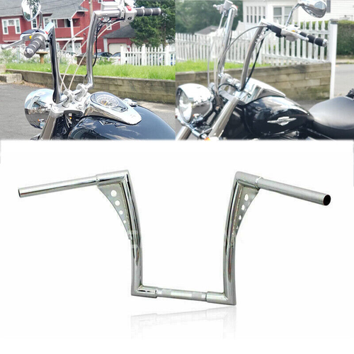 12" Inch Rise Fat 1 1/4" Handlebar APE Hanger Bar For Harley FLST FXST ...