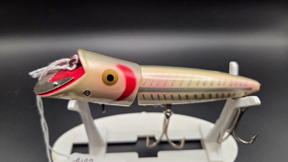 Lot 187 Vintage Heddon King Zig Wag wood fishing lure ?Silver Shore? | eBay