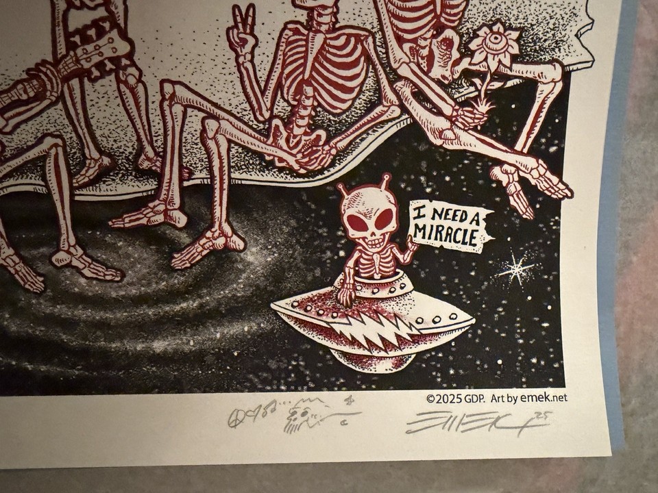 Dead & Company Sphere 2025 Emek Red Black Pearl Variant Print Las Vegas ...
