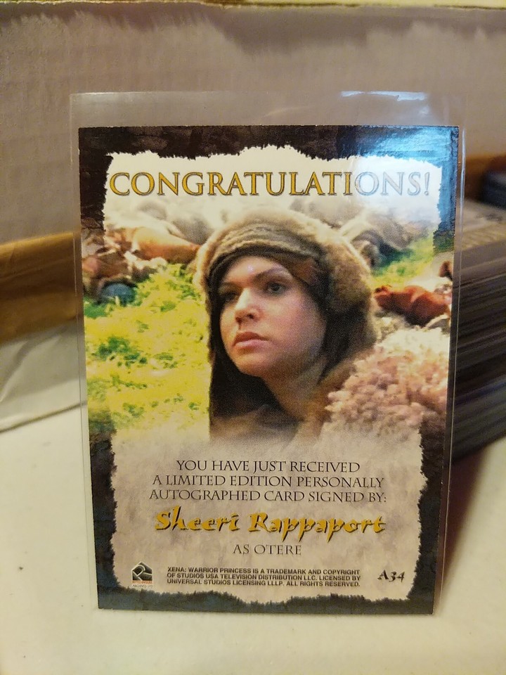 2002 Xena Beauty And Brawn Sheeri Rappaport A34 Autograph Card 'Otere ...