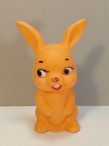 RABBIT vintage squeaky BUNNY RUBBER TOY DOLL RARE JAPAN | eBay