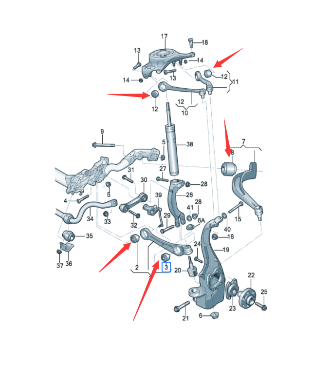 Control Arm Bushing Set Fit 8K0407182B 8K0407515 For Audi A4 Q5 A5 S5 ...