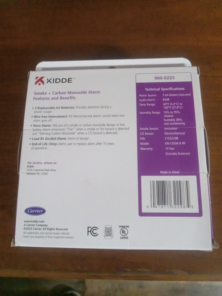 KIDDE KN-COSM-B-RF Smoke + Carbon Monoxide Alarm 900-0225 Wireless | eBay