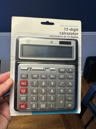 Desk Calculator Large Display Dual Power 12 Digit Desktop Big Button ...