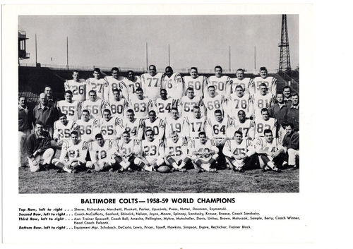 ORIGINAL VINTAGE 1958 1959 WORLD CHAMPIONS BALTIMORE COLTS 8X10 TEAM ...