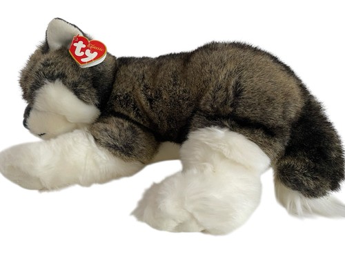 TY Classic Thunder 2006 Wolf Husky Dog Blue Eyes Plush Stuffed Animal ...