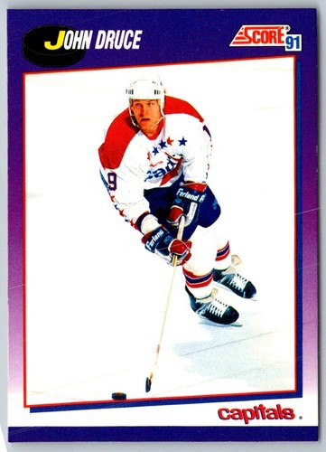 1991 Score Canadian English John Druce #180 Washington Capitals Hockey ...