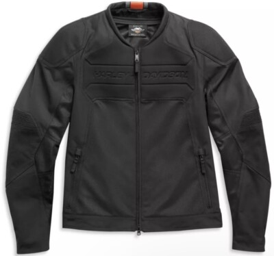 Harley-Davidson Men’s Plus Brawler Mixed Media Black Jacket Padded ...