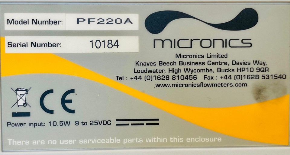 Micronics PF220A Portable Ultrasonic Clamp On Flow Meter With ...