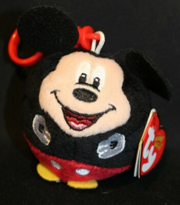 TY - MICKY MOUSE - Round Zipper Pull / Clip - Beanie Ballz Collection ...