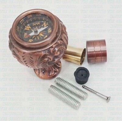 Copper Antique Compass on Top Knob Handle Only for Wooden Walking Stick ...
