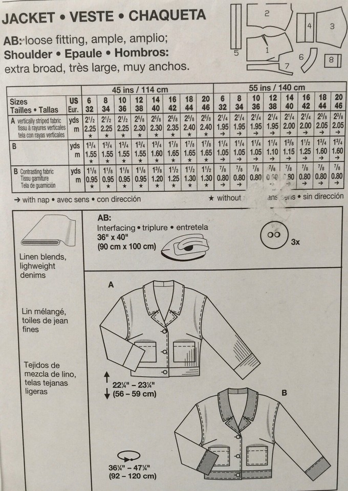 NEW VINTAGE BURDA LOOSE SHORT JACKET SEWING PATTERN 7933 SIZES 6-20 | eBay