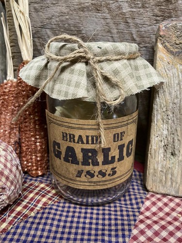 Faux Fake Food Garlic & Jar Primitive FarmHouse Kitchen Display Movie ...
