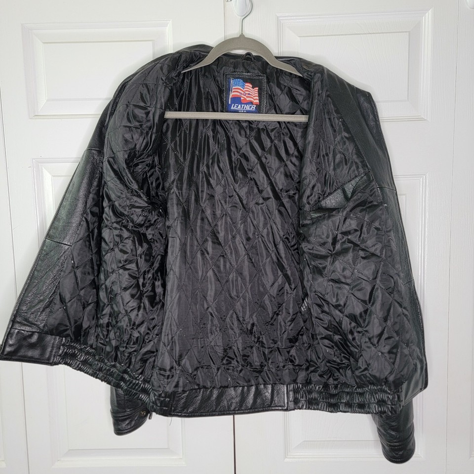 USA LEATHER ARMY Jacket XL American Made | eBay