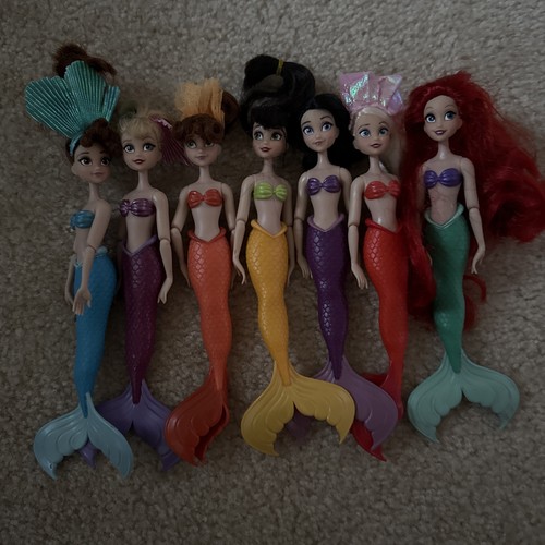 Disney Store The Little Mermaid Ariel And Her Sisters 7” Doll Set Of 7 ...