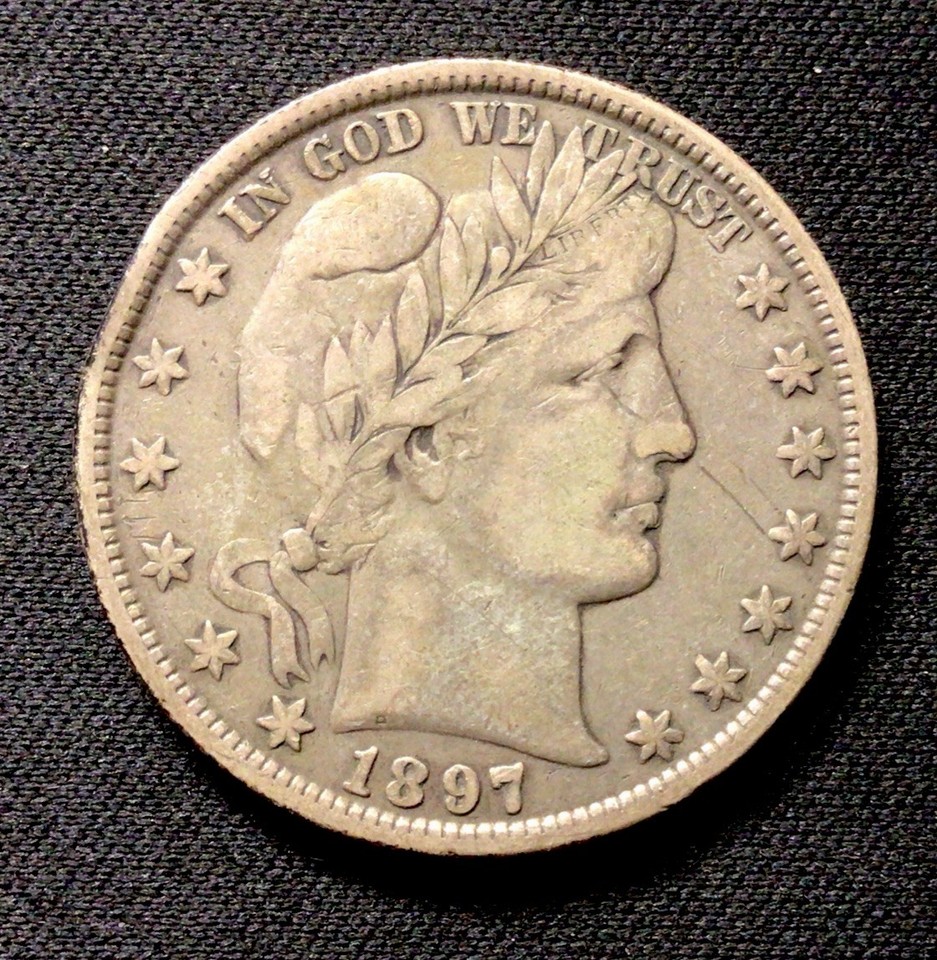 1897 Barber Silver Half Dollar VF! Better Date! ENN Coins | eBay