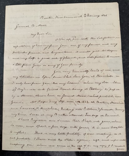 General Benjamin Mooers John Hazen Stampless Postal Cover 1826 NY | eBay