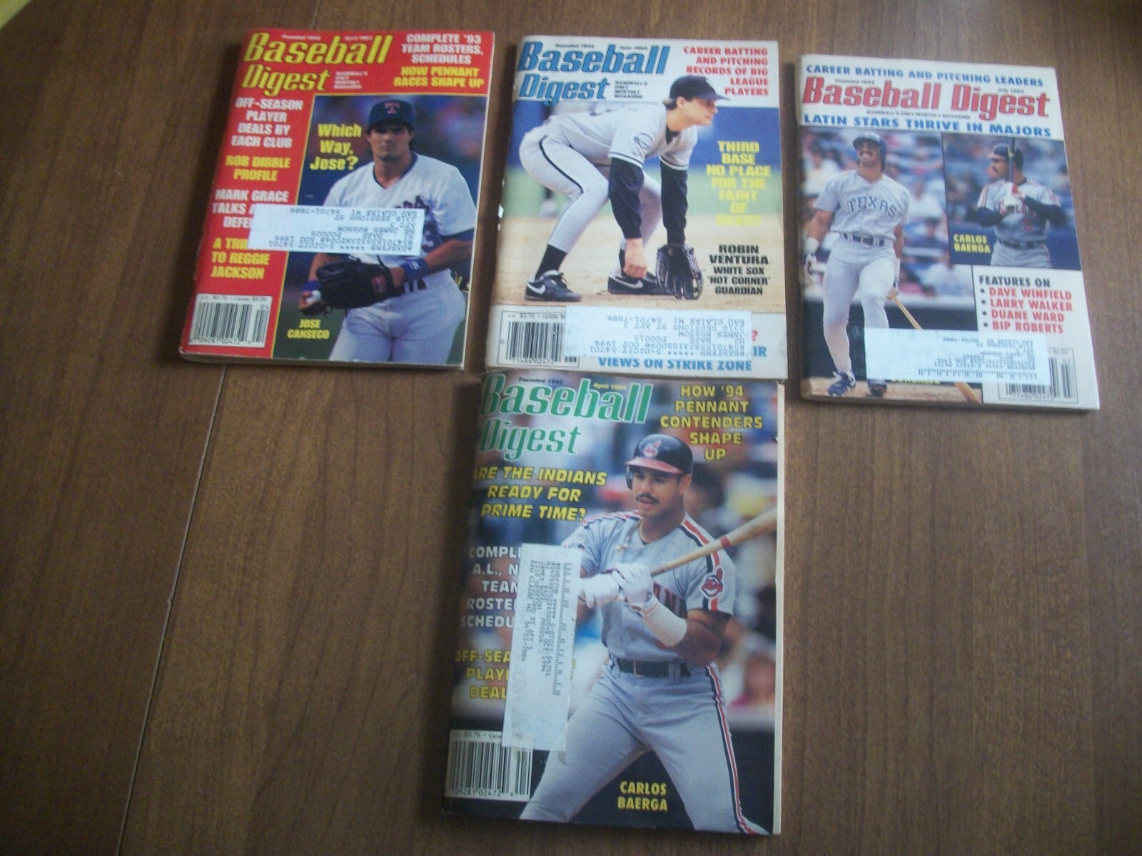 BASEBALL DIGEST MAGAZINES---10 OF THEM --ALL FROM THE 1993 MLB BASEBALL ...