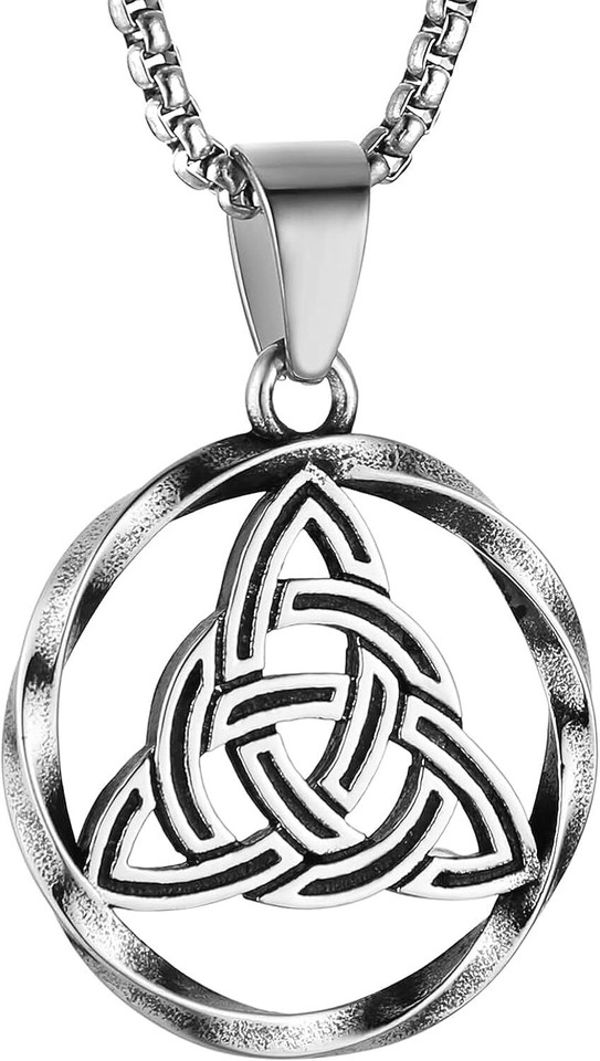 Norse Symbol Celtic Trinity Knot Triquetra Pendant Necklace Stainless ...