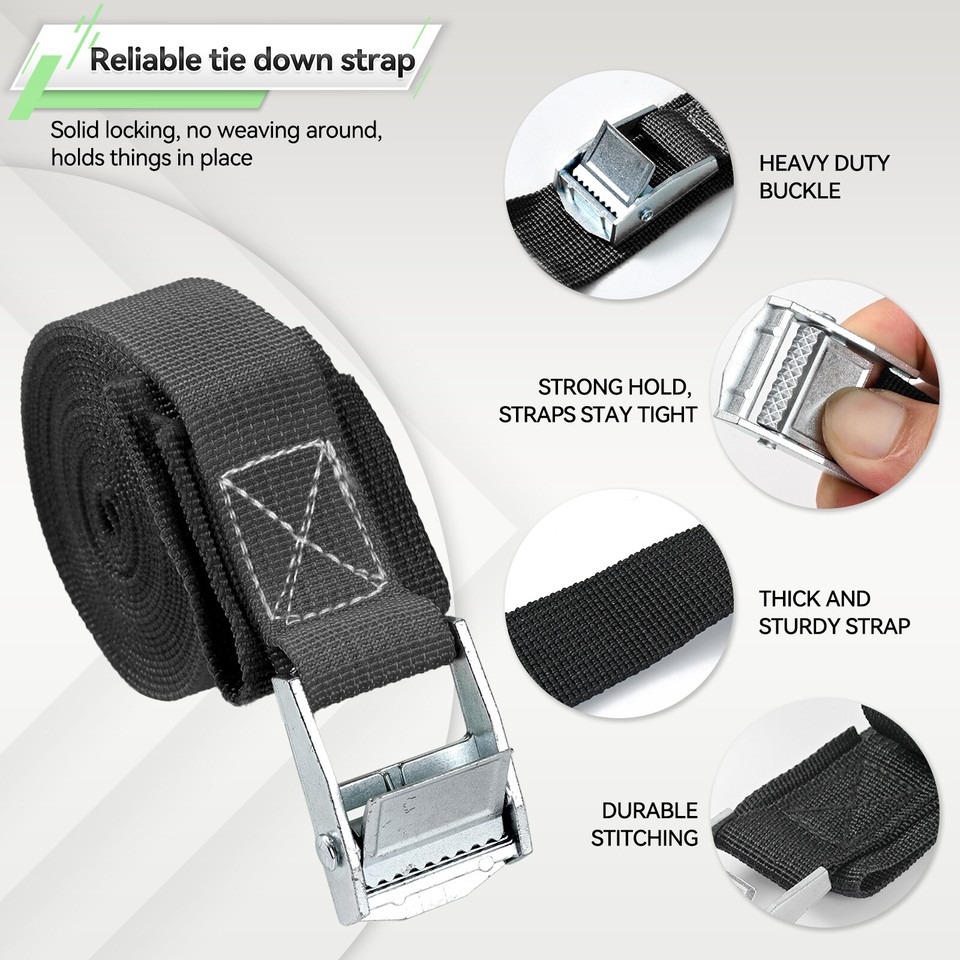 6 Pack 1"X 8' Lashing Straps Cargo Tie-Down Straps up to 350Lbs w/ Adjustable. | eBay