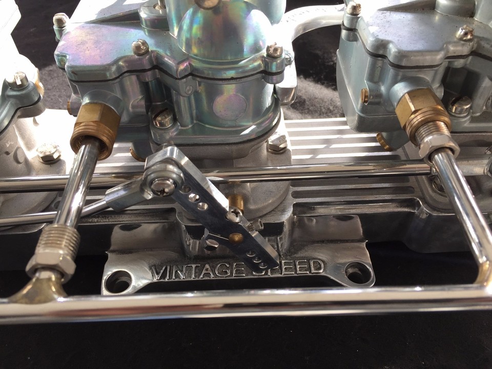 VINTAGE SPEED STROMBERG 97 3 x 2 CARB TO 4 V ADAPTER SET TRI POWER HOT ...