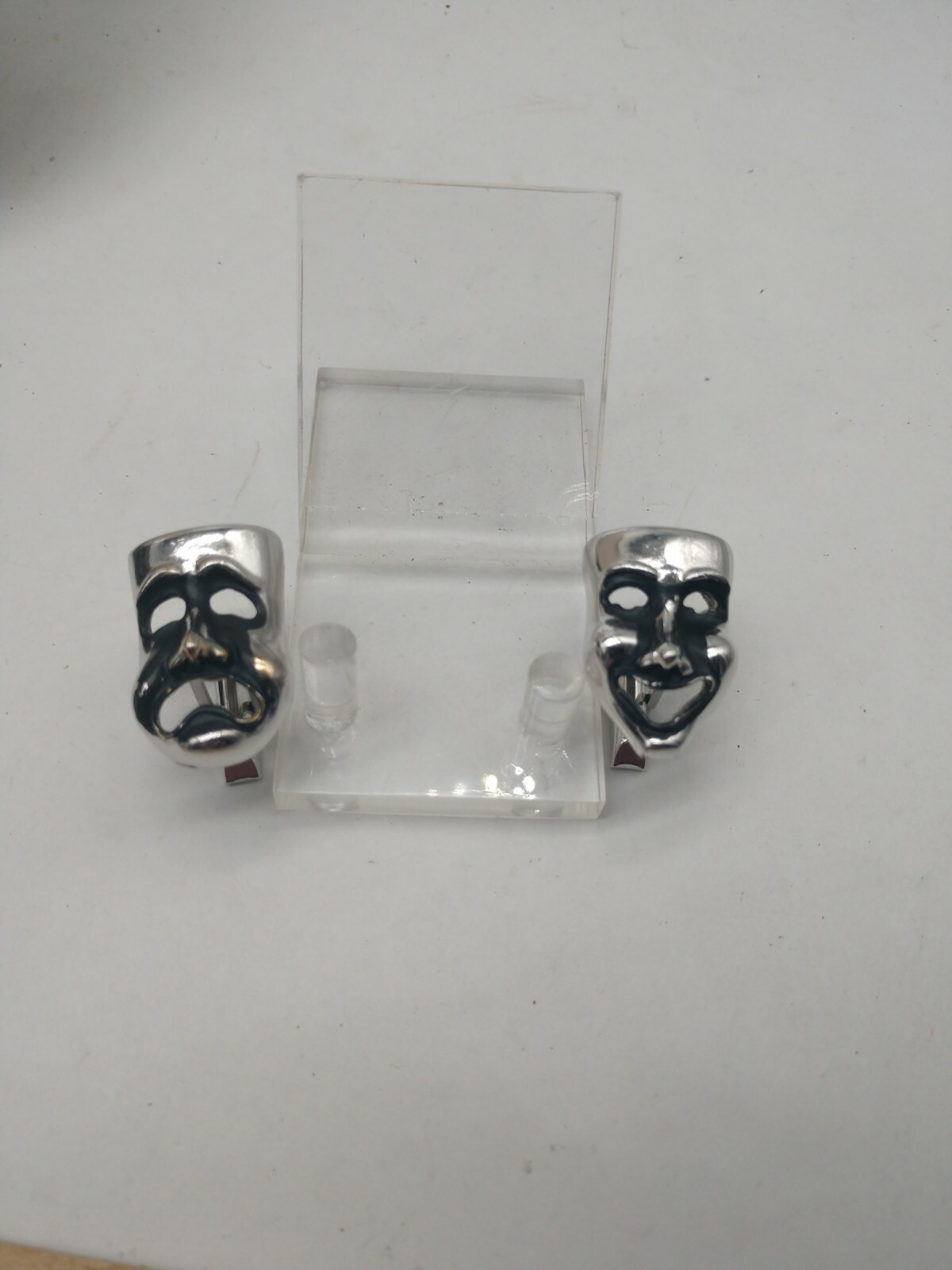1950S VINTAGE SWANK HAPPY FACE SAD FACE THEATER MASK DRAMA CUFFLINKS ...