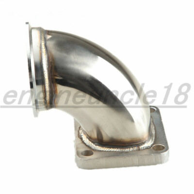 Stainless Steel 3" V-Band to T4 Turbo Exhaust 90 Degree Elbow Adapter ...