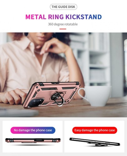 For OPPO A76 / A96 Case, Slim Ring Armor Shockproof Stand Heavy Duty ...