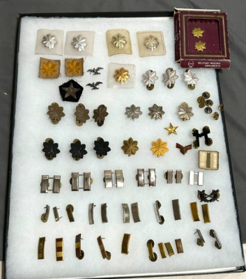 Lot 60 WWII + US Army OFFICER INSIGNIA Pins MAJOR COLONEL GENERAL LT ...