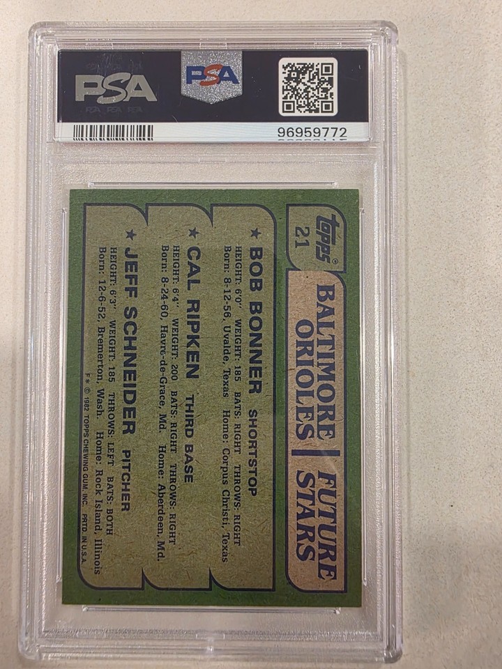 1982 Topps -Future Stars Cal Ripken, Jeff Schneider, Bobby Bonner #21 ...