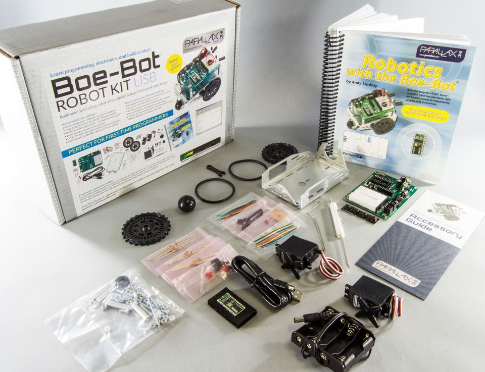 Parallax 28832 Programmable Boe-Bot Robot Kit - USB Version (non-solder) | eBay