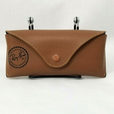 Ray Ban Brown Tan Leather Case for Aviator Sunglasses Travel Carry Case ...