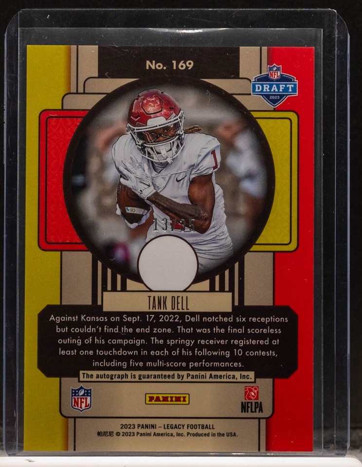 Tank Dell 2023 Panini Legacy 169 Blue RC Rookie Auto Autograph 13/25 | eBay