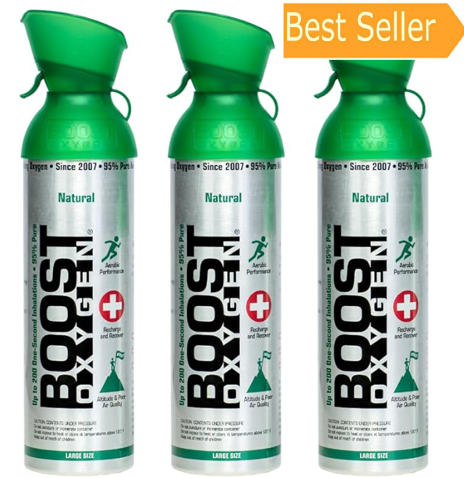 Boost Oxygen Natural Canned Oxygen Canister - 10L, Pack of 3 | eBay