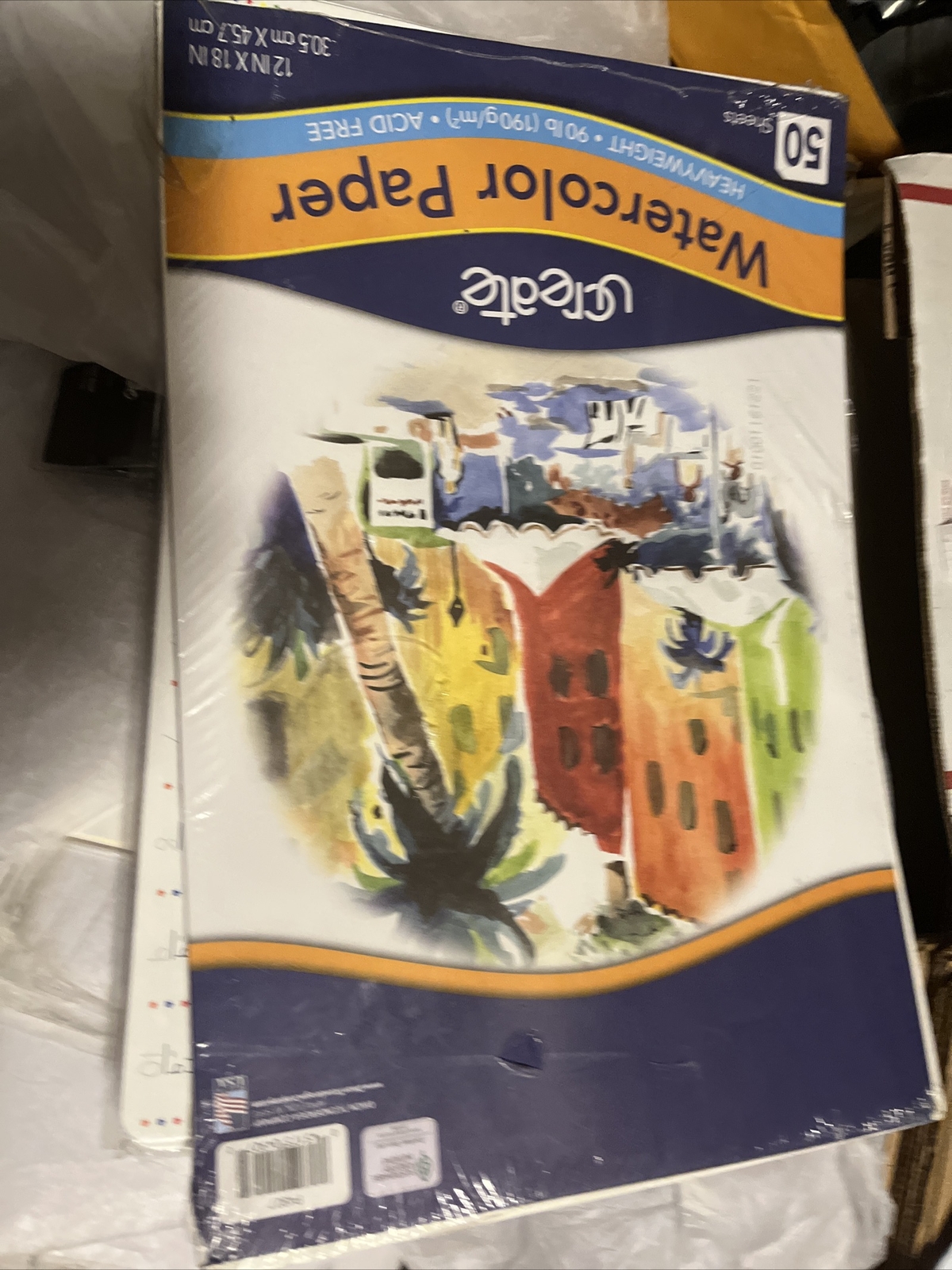 UCreate Watercolor Paper, White, Package, 90lb., 12" x 18", 50 Assorted ...