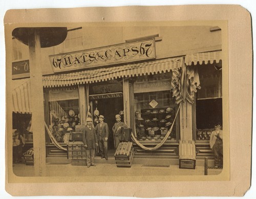 1870s A. Clark Hats & Caps Storefront Photograph | eBay